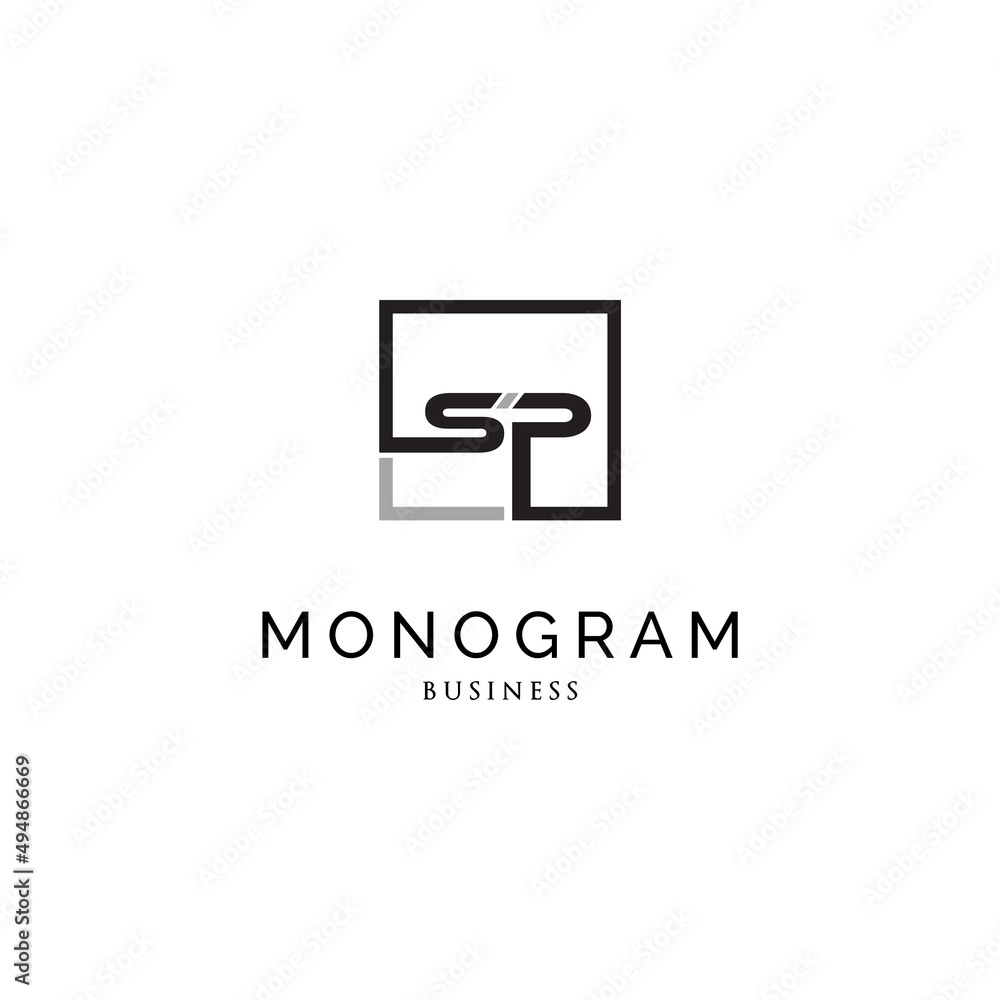 Initial letter SP monogram logo design inspiration Stock Vector | Adobe ...