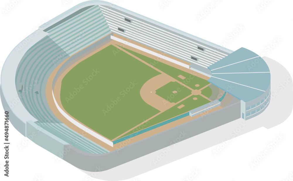Baseball Stadium or Arena Isometric Illustration Stock Vector | Adobe Stock