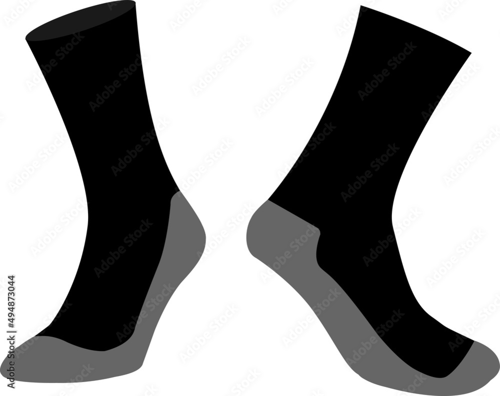 Vector of black socks on a white background Stock Vector | Adobe Stock