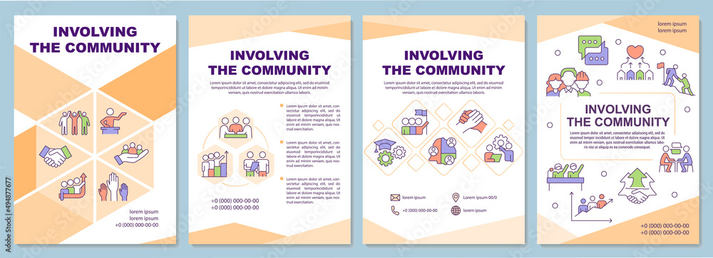 Involving community brochure template. Social planning. Leaflet design ...