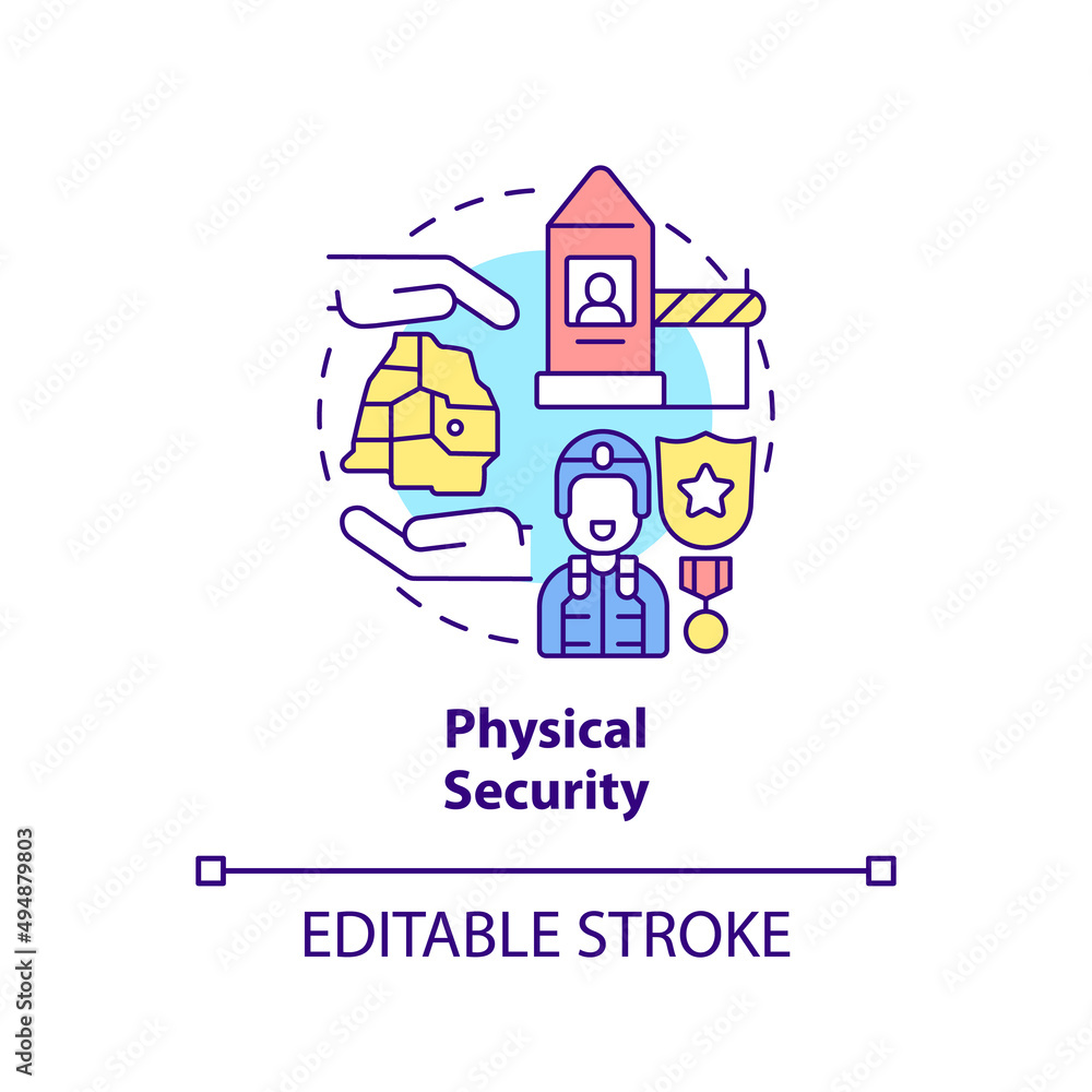 Physical security concept icon. Protection of state. Dimension of ...