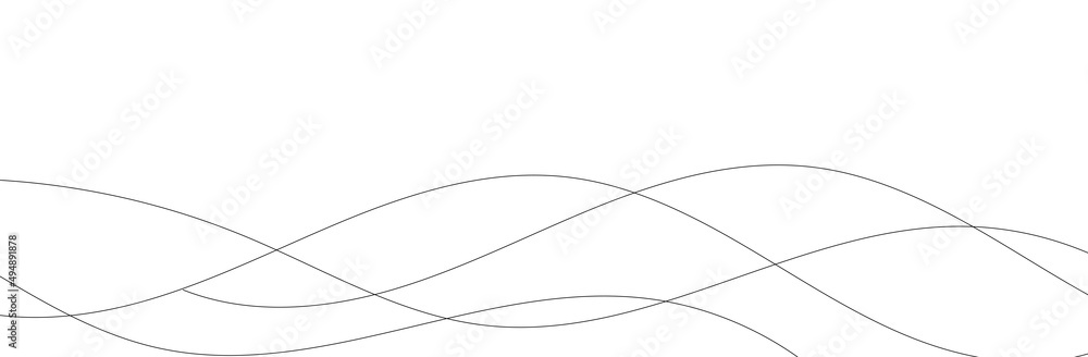 Thin line wavy abstract vector background. Curve wave seamless pattern ...
