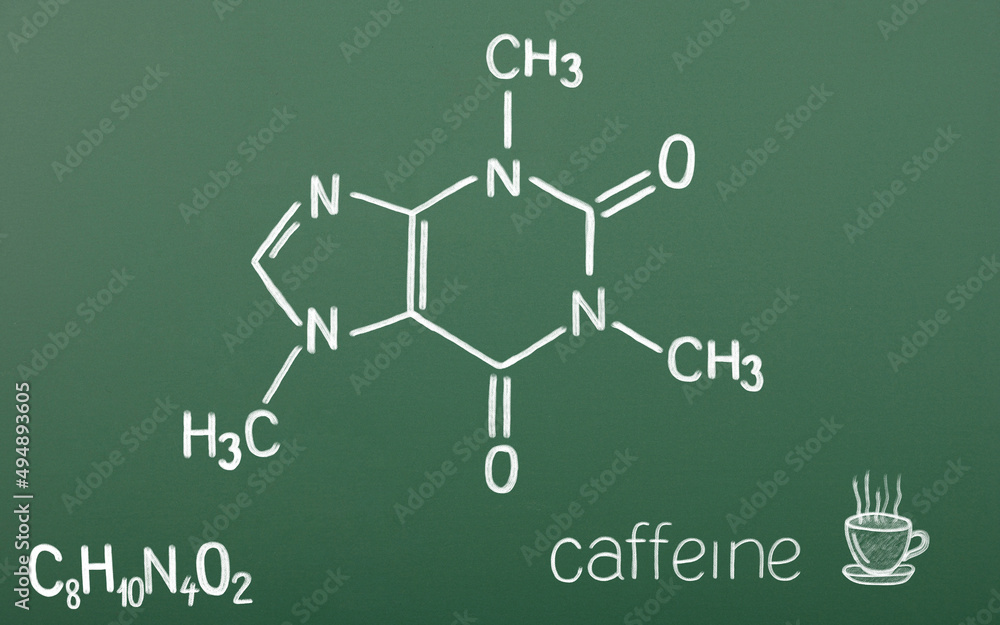 Chemical structural formula of caffeine Stock Photo | Adobe Stock