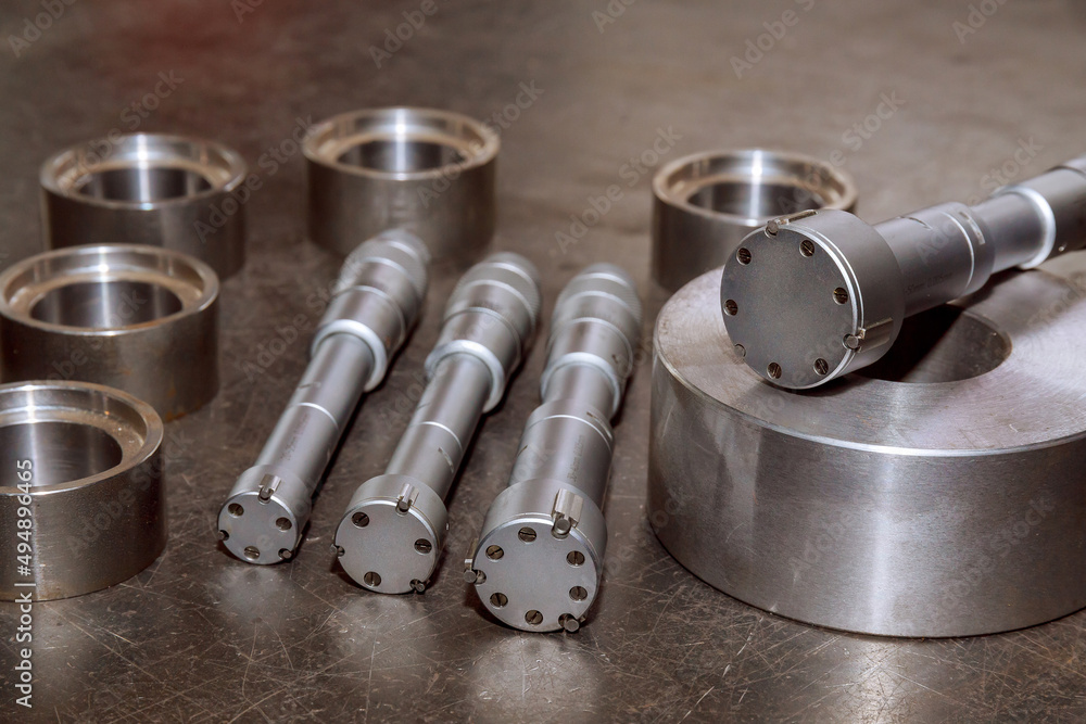 A set of micrometers for accurate measurement of different hole sizes ...