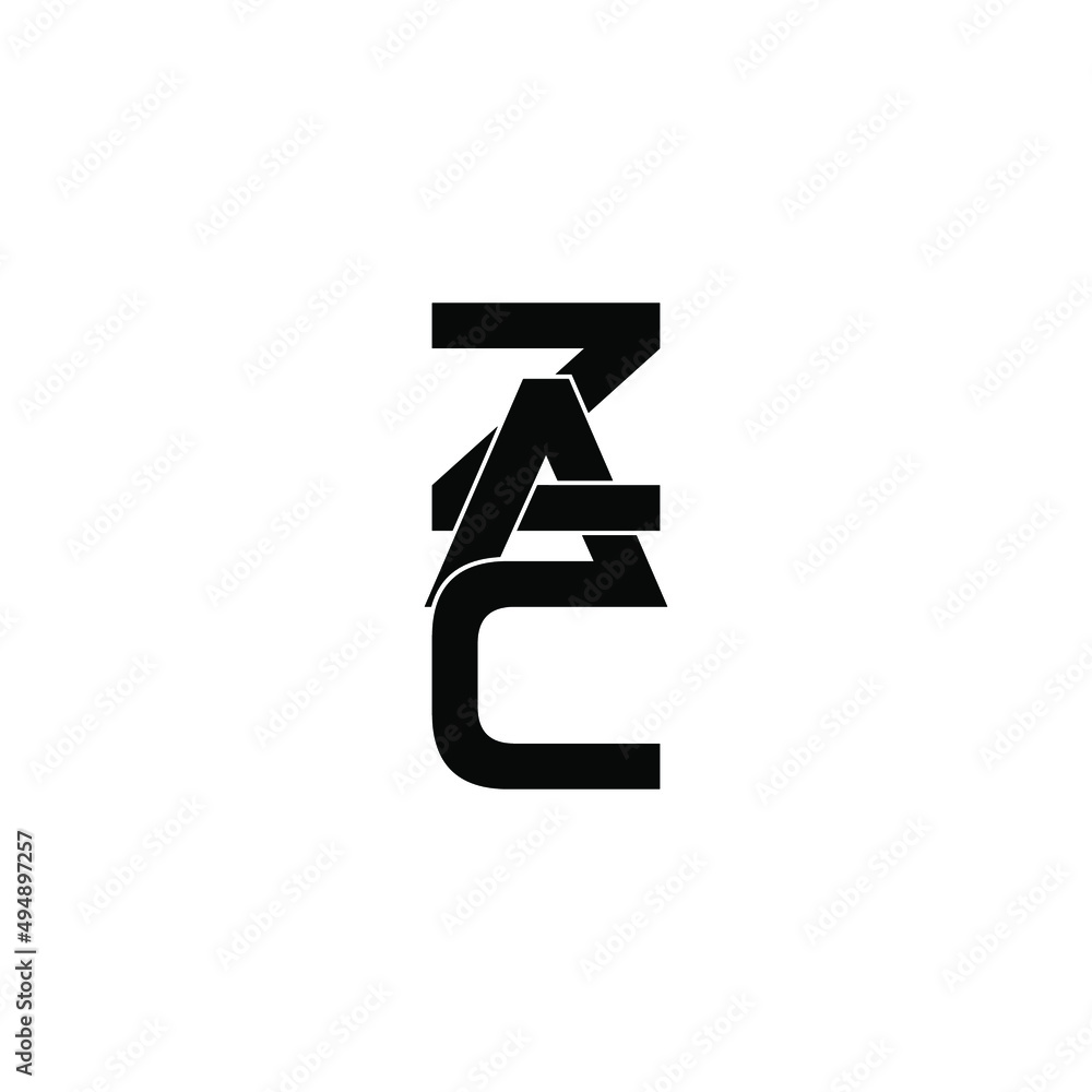 zac letter original monogram logo design Stock Vector | Adobe Stock