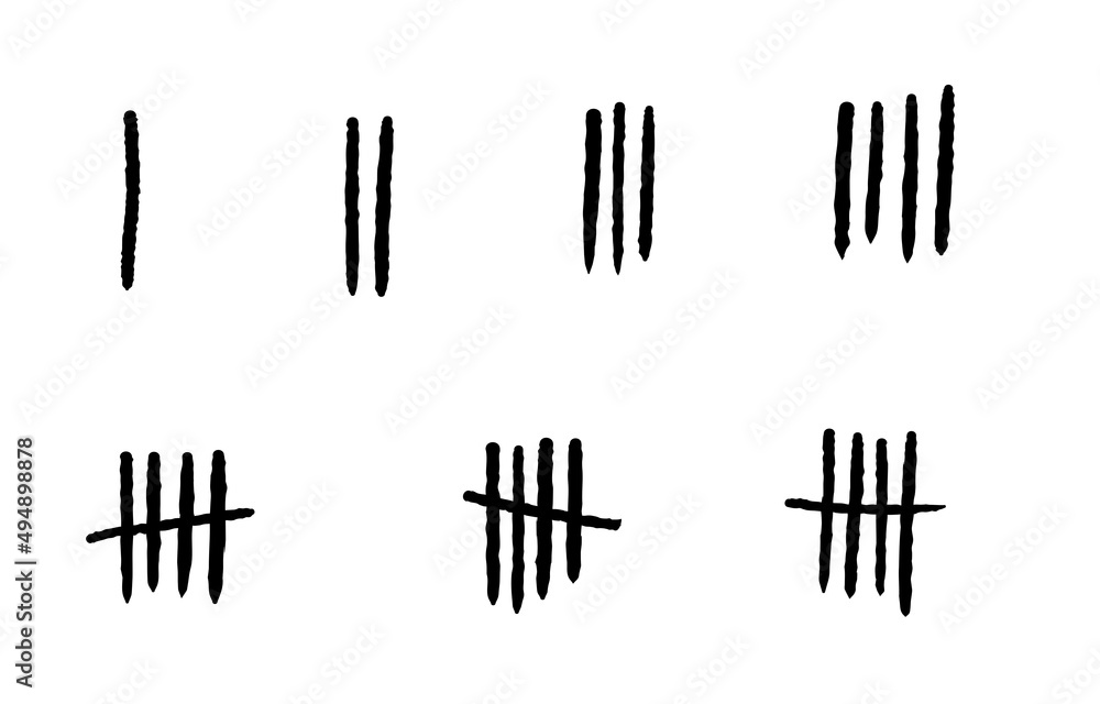 Tally marks illustration vector set Stock Vector | Adobe Stock