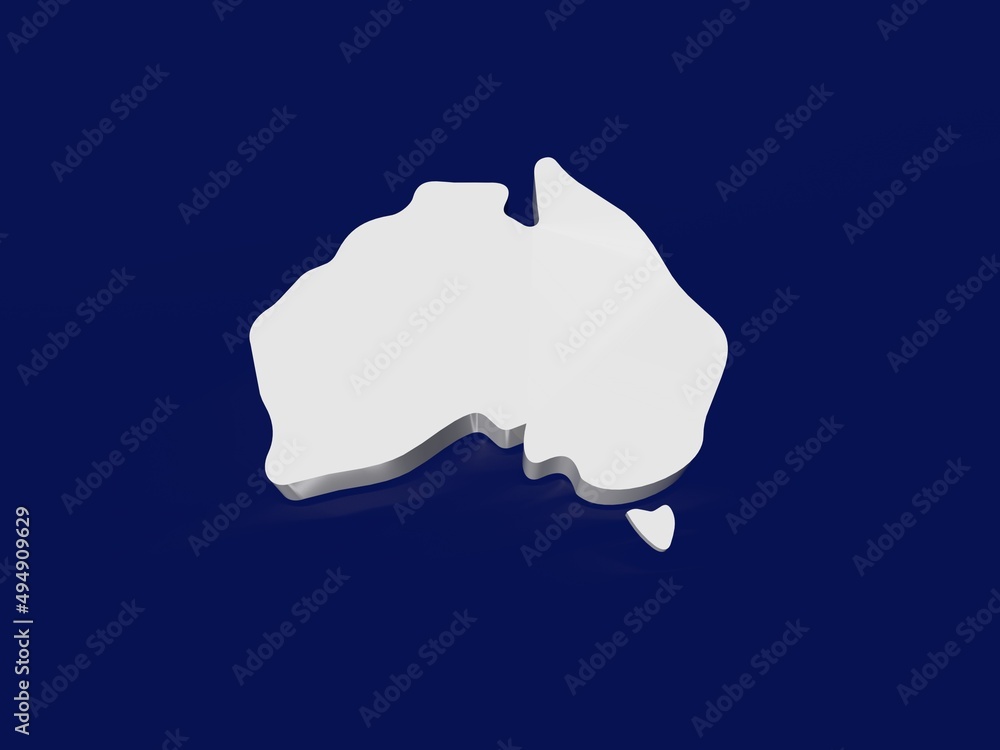 Australia Map Logo 3D Rendering Illustration Low Poly 3d render ...