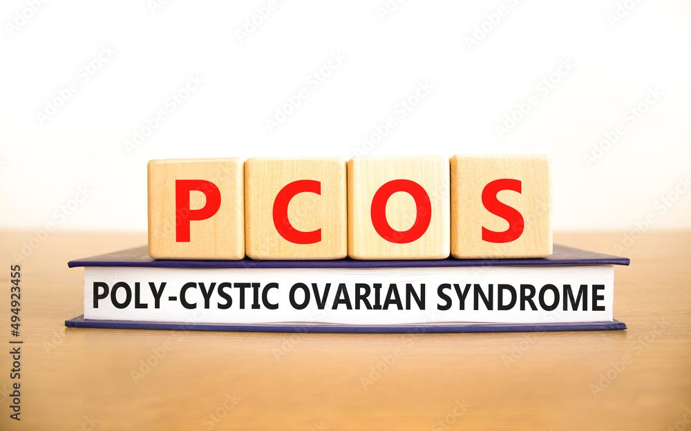 PCOS poly-cystic ovarian syndrome symbol. Concept words PCOS poly ...