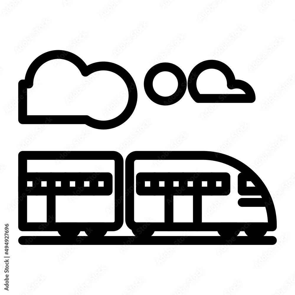 Cloud With Train Icon Stock Vector Adobe Stock