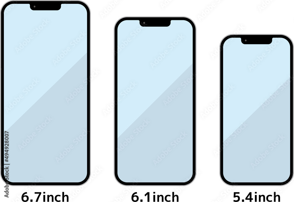 Smartphone mockup screen large, medium and small sizes vector ...