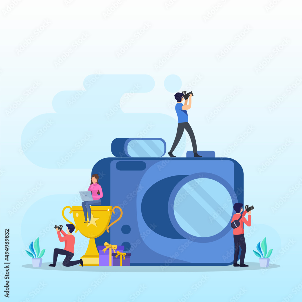 Photo competition illustration vector landing page. Photography ...