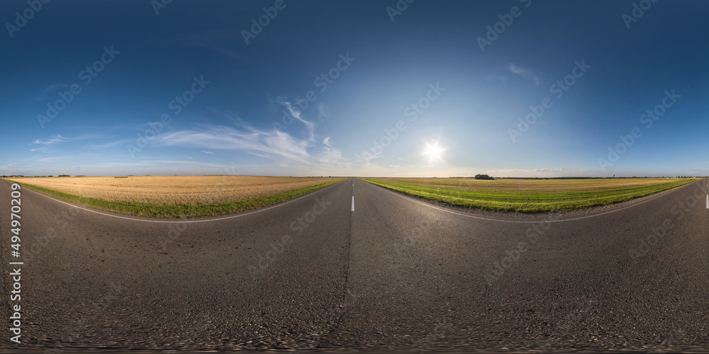 full seamless spherical hdri panorama 360 degrees angle view on asphalt ...
