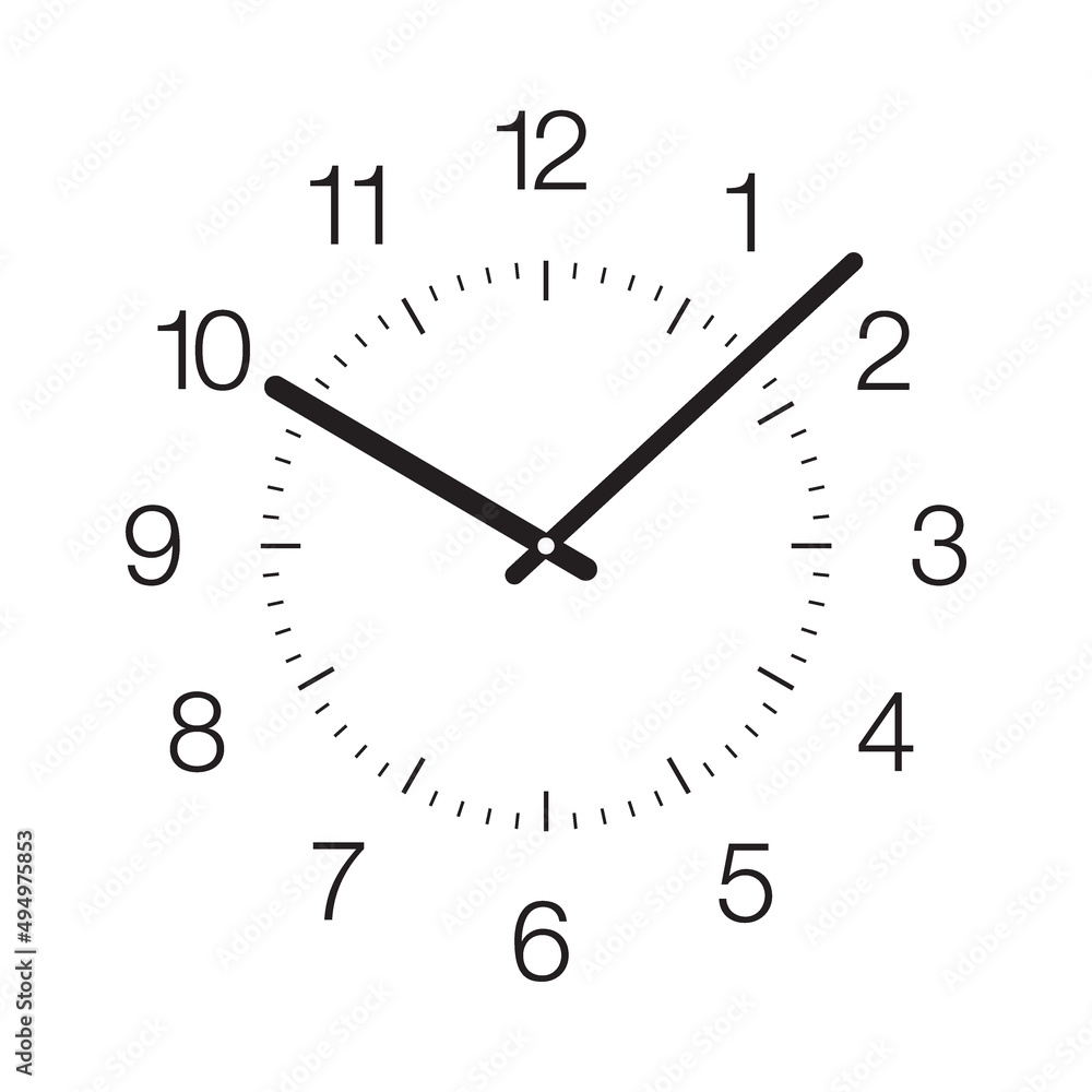 Watch dial isolated on white background. Classical black watch face ...