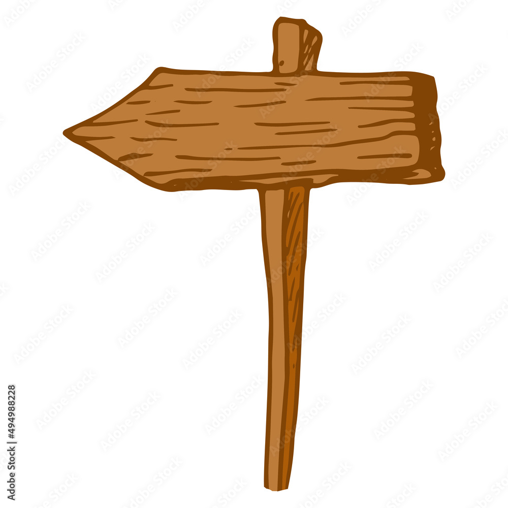 vintage road signs made of old wood. Vector of an isolated element of a ...