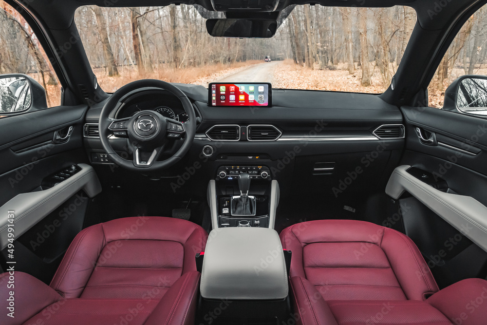 Mazda CX-5 100th Anniversary interior view cockpit, steering wheel and ...