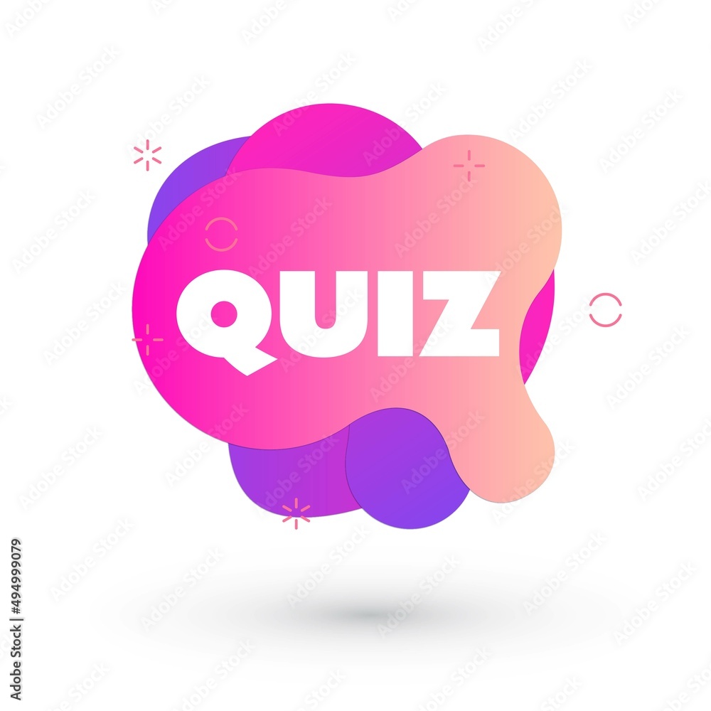 Quiz logo in liquid bubble style. Quiz brainy game word. Vector Stock ...