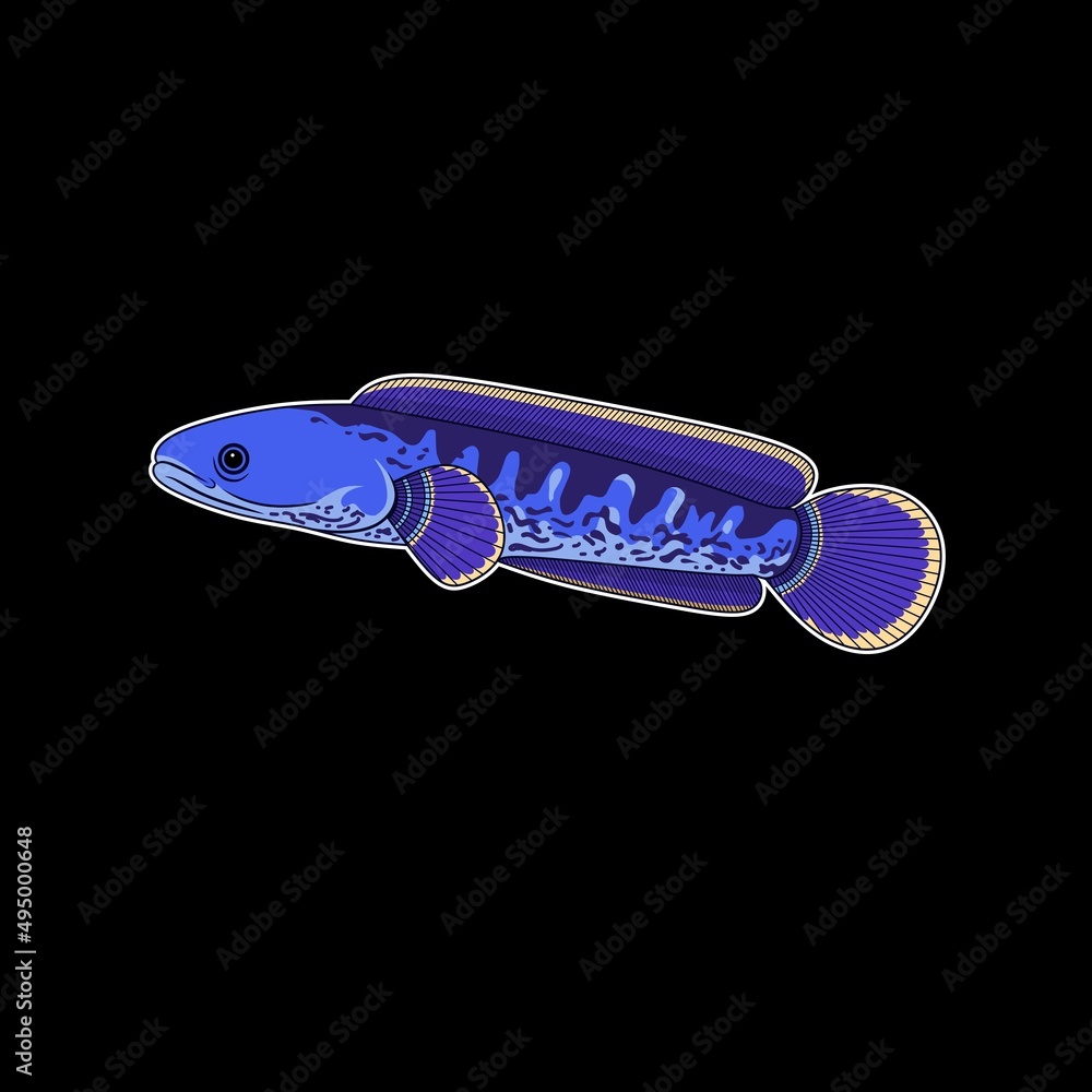 Blue chana pulchra fish logo design, which is suitable for any logo ...