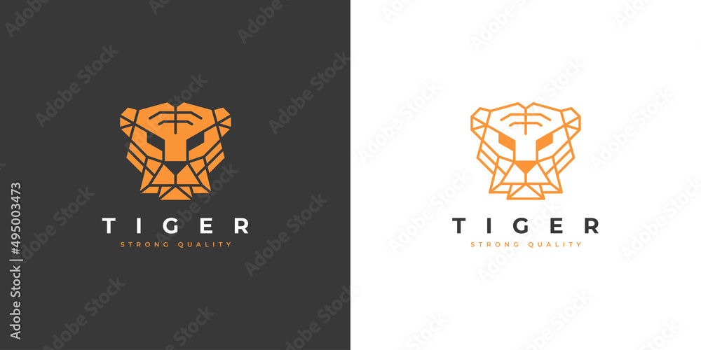 Tiger modern geometric polygon logo Stock Vector | Adobe Stock