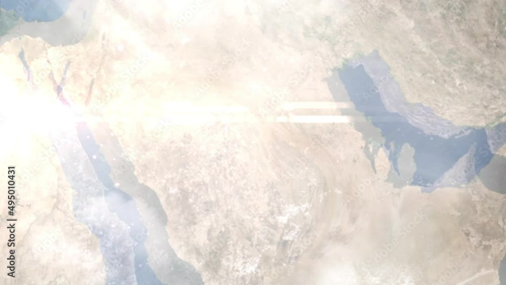 Earth zoom in from outer space to city. Zooming on Buraida, Saudi ...
