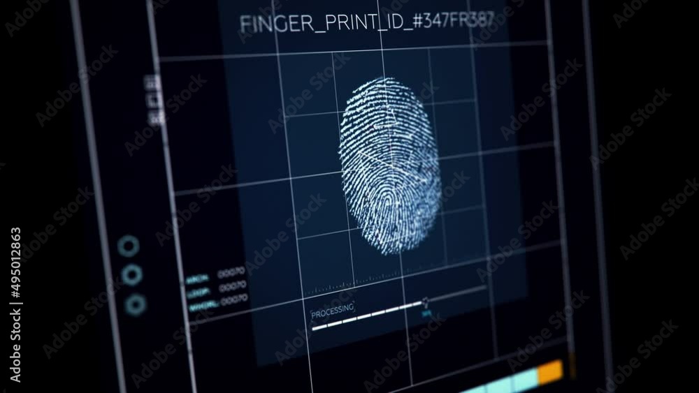 High Tech Finger Print Touch Scan Identification Sensor Panel Interface ...