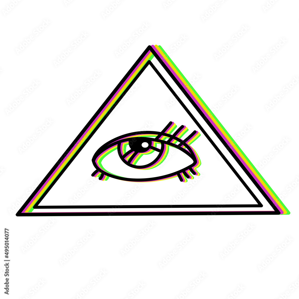 All-seeing eye symbol, vector illustration isolated on white background ...