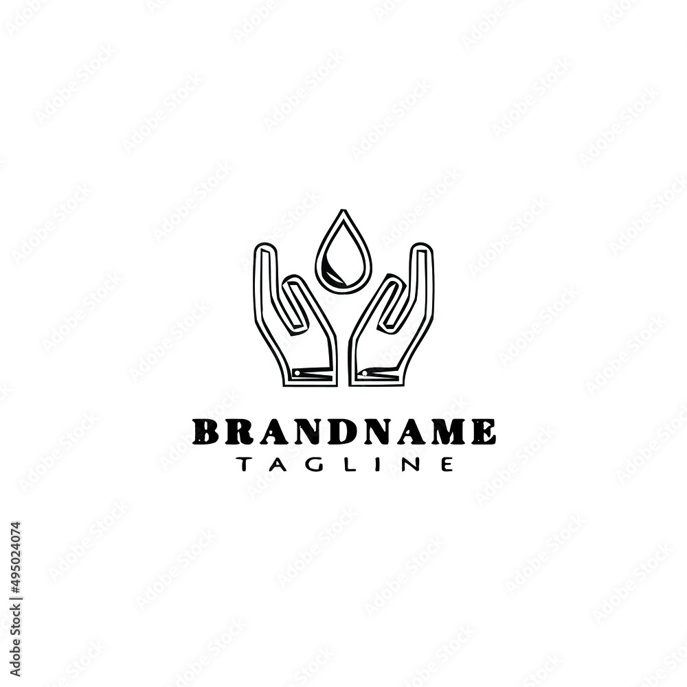 healing hand logo cartoon icon design template black isolated vector ...