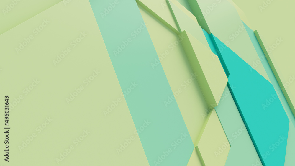 Turquoise and Yellow Tech Background with a Geometric 3D Structure ...