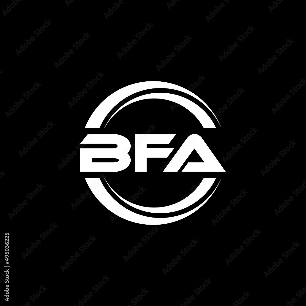 BFA letter logo design with black background in illustrator, vector ...
