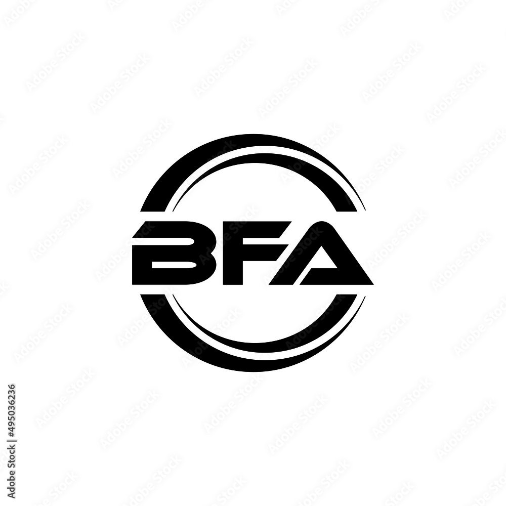 BFA letter logo design with white background in illustrator, vector ...