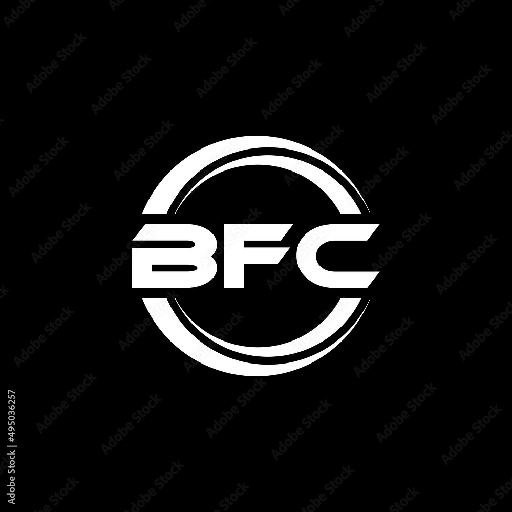 BFC letter logo design with black background in illustrator, vector ...