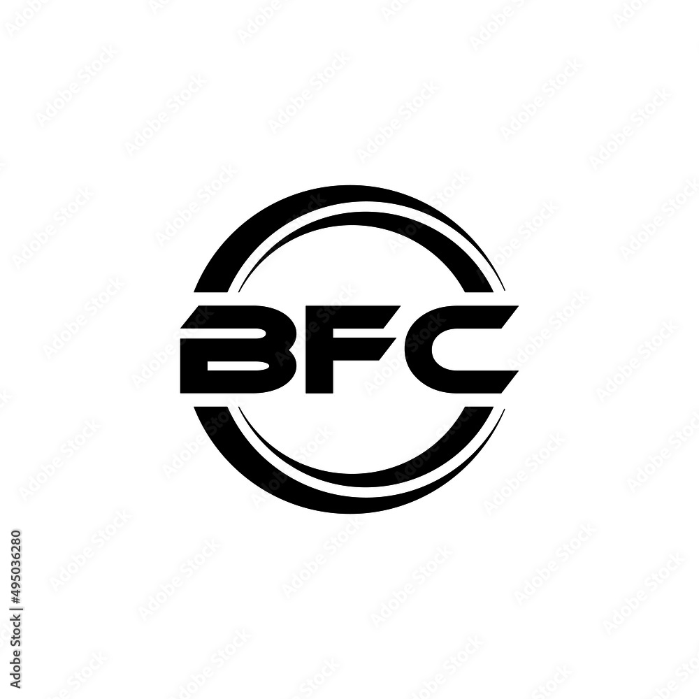 Vetor do Stock: BFC letter logo design with white background in ...