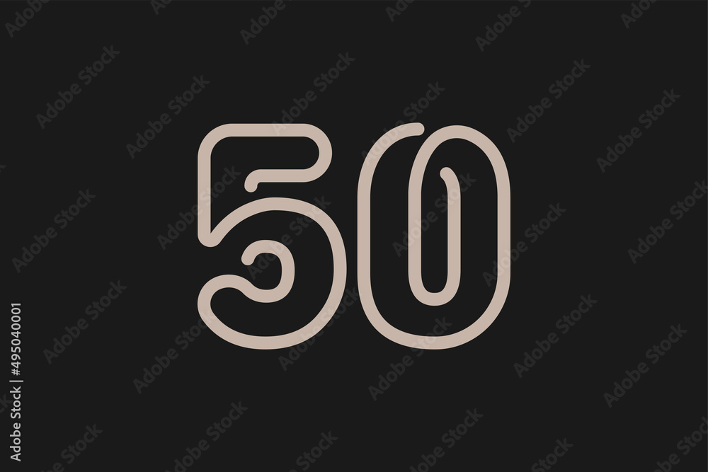 Number 50 Logo, Monogram Number 50 line style, usable for anniversary ...