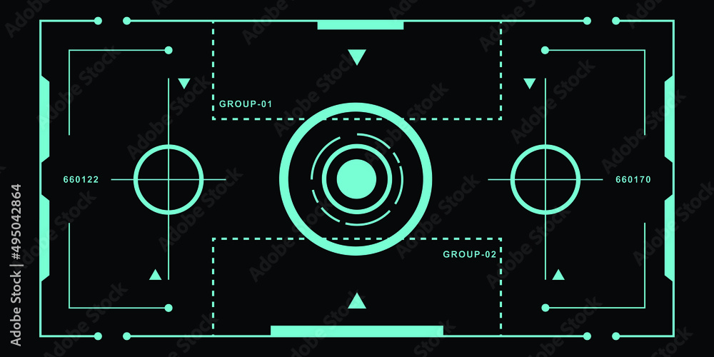 HUD futuristic display with detail. sci-fi monitor screen. Vector ...