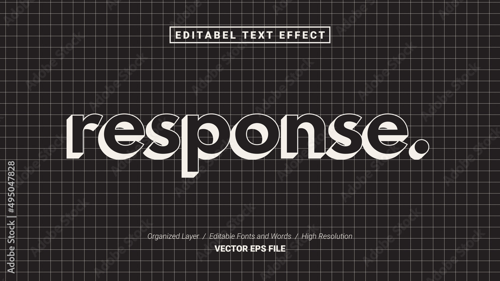 Editable Response Font Design. Alphabet Typography Template Text Effect ...
