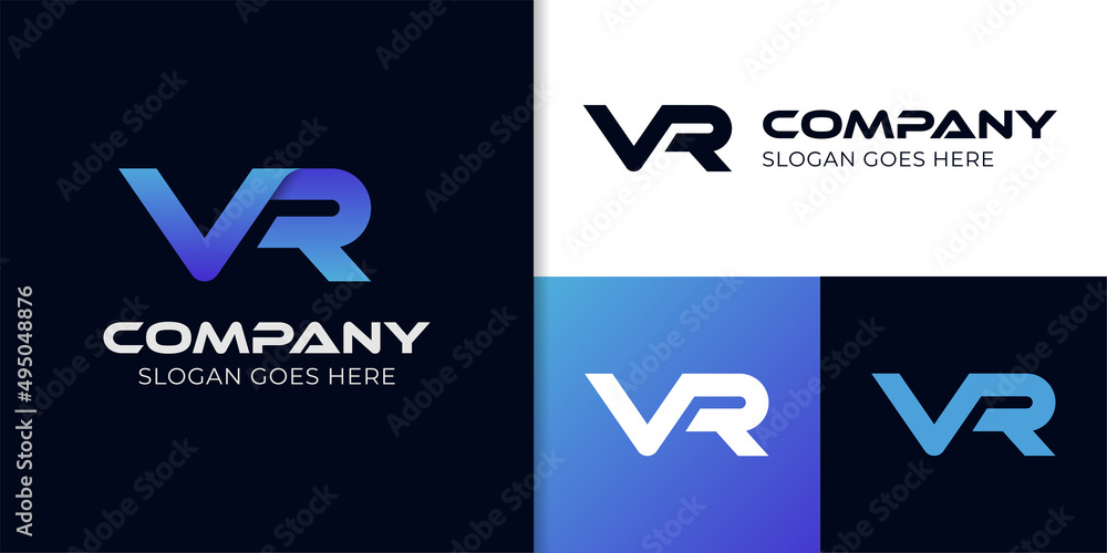 initial letter VR Logo design vector template for Virtual Reality ...