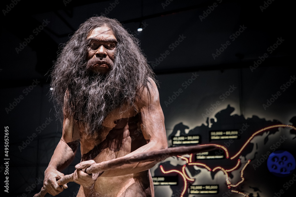 Bangkok, Thailand - November 13 2020: Homo heidelbergensis at Rama9 ...
