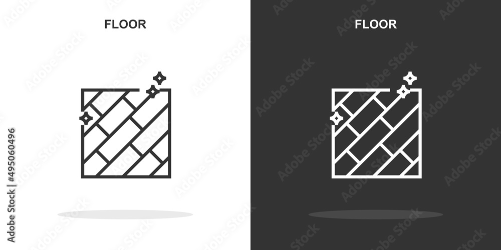 floor line icon. Simple outline style.floor linear sign. Vector ...