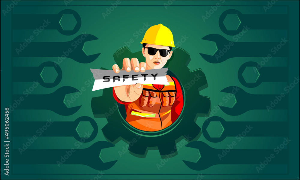 Safety officer wallpaper, giving instructions to work safely Stock ...