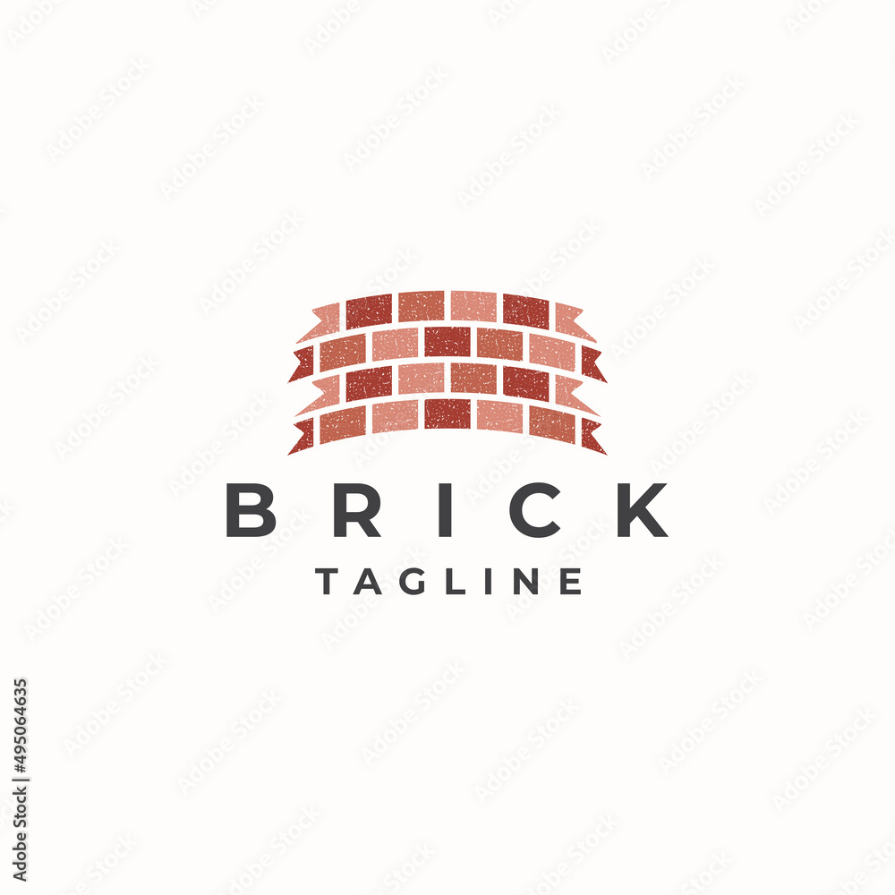 wall brick logo icon design template flat vector Stock Vector | Adobe Stock