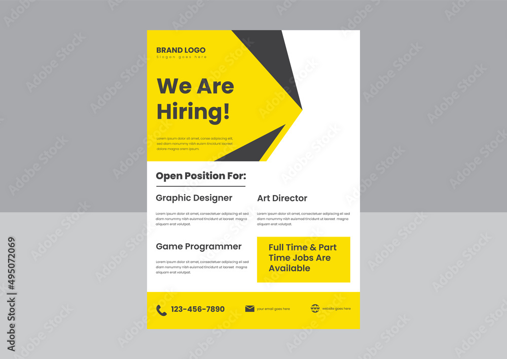 hiring flyer poster design template. we are hiring flyer leaflet design ...