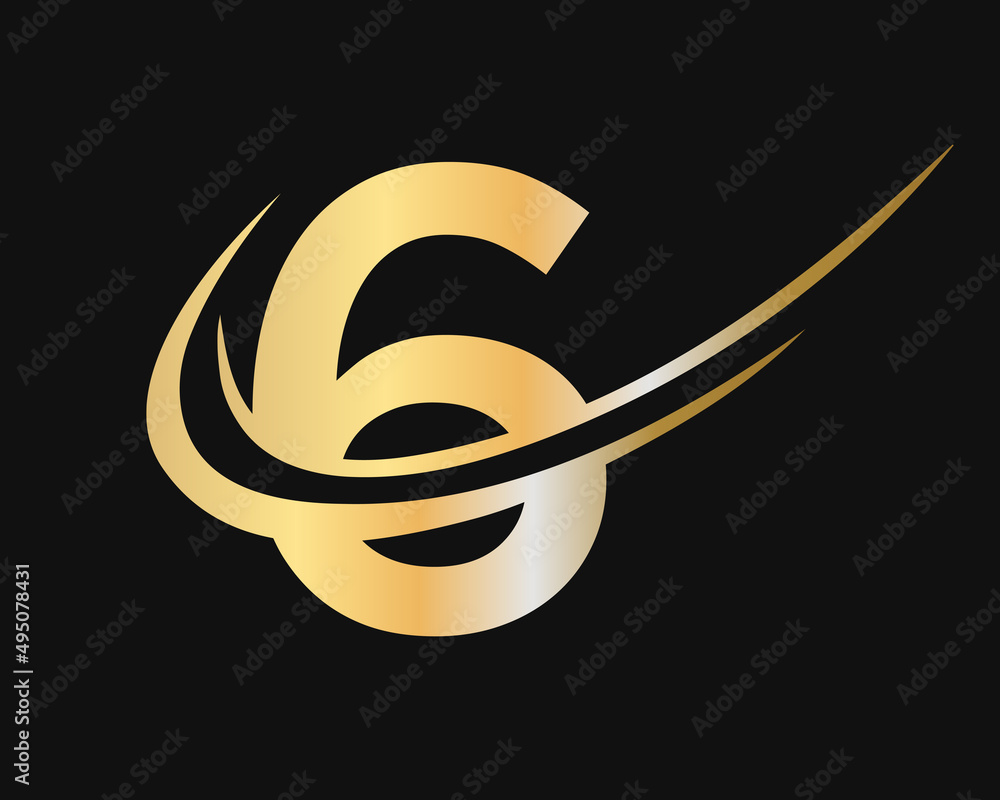Initial 6 Logo Design for business and company identity. Creative 6 ...