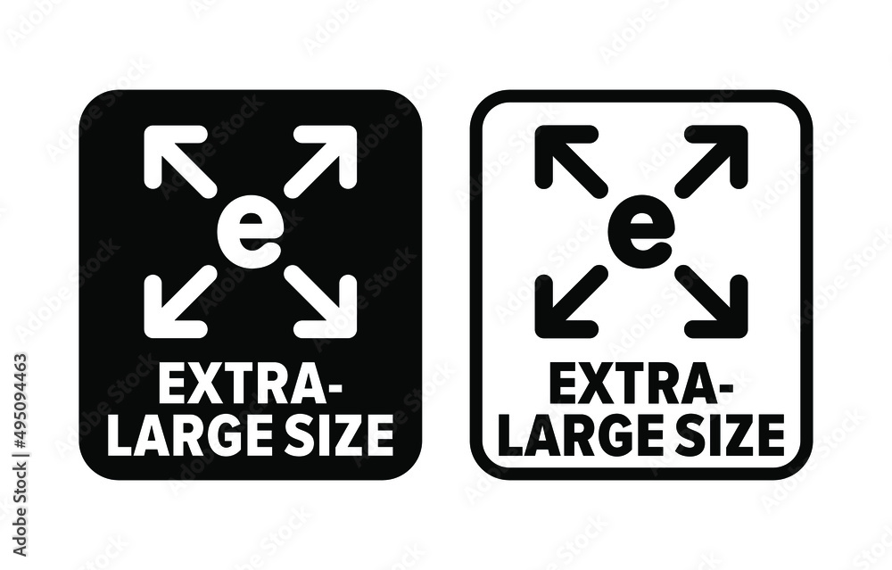 "Extra-Large Size" vector information sign Stock Vector | Adobe Stock