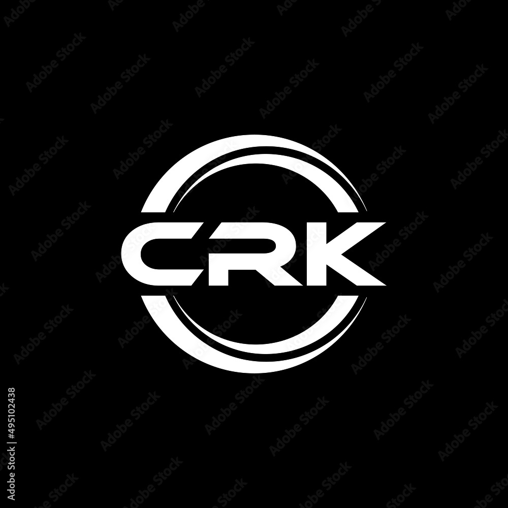 CRK letter logo design with black background in illustrator, vector ...