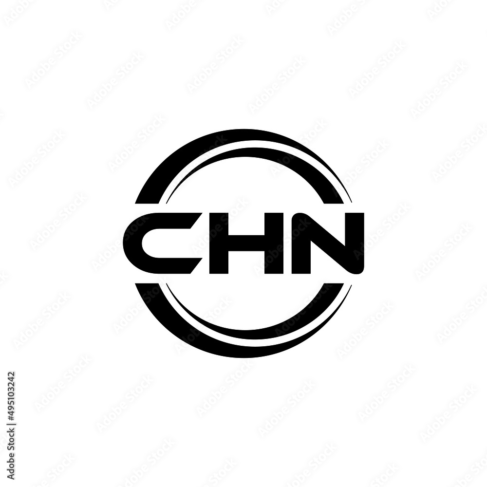 CHN letter logo design with white background in illustrator, vector ...