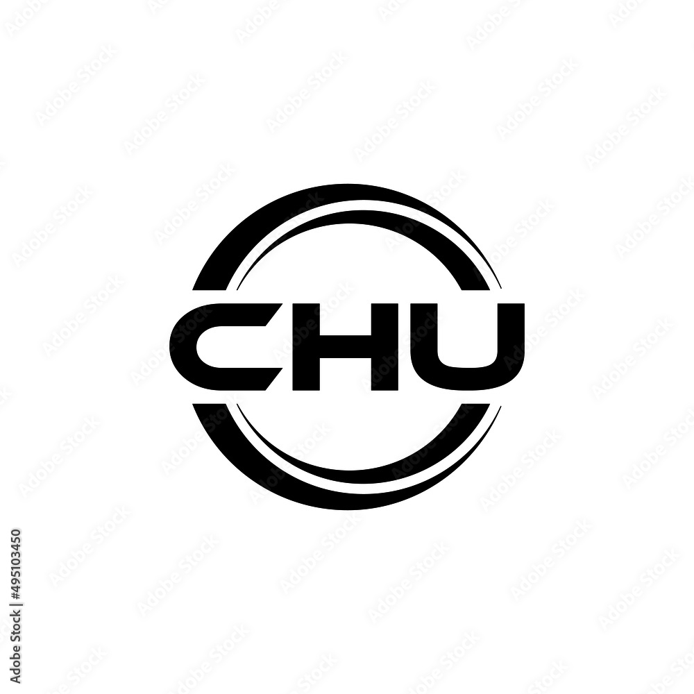 CHU letter logo design with white background in illustrator, vector ...