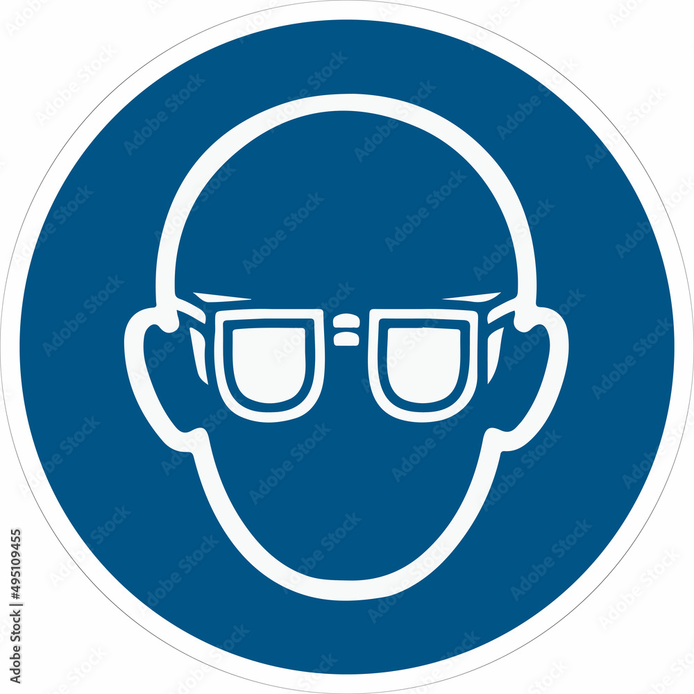 Fototapeta kuchenna señales, ISO-M004, SB004, Uso obligatorio de gafas ...