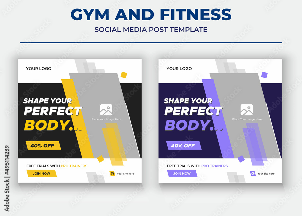 Shape Your Perfect body social media post, gym and fitness social media ...