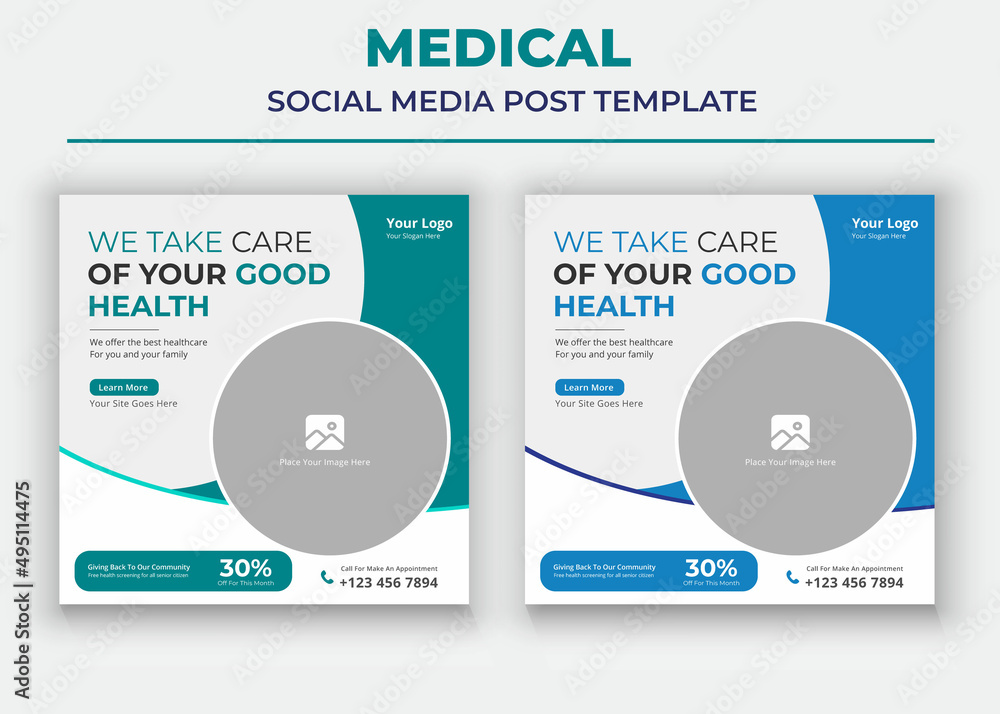 We Take Care of your Good Health poster, Medical Social Media Post and ...