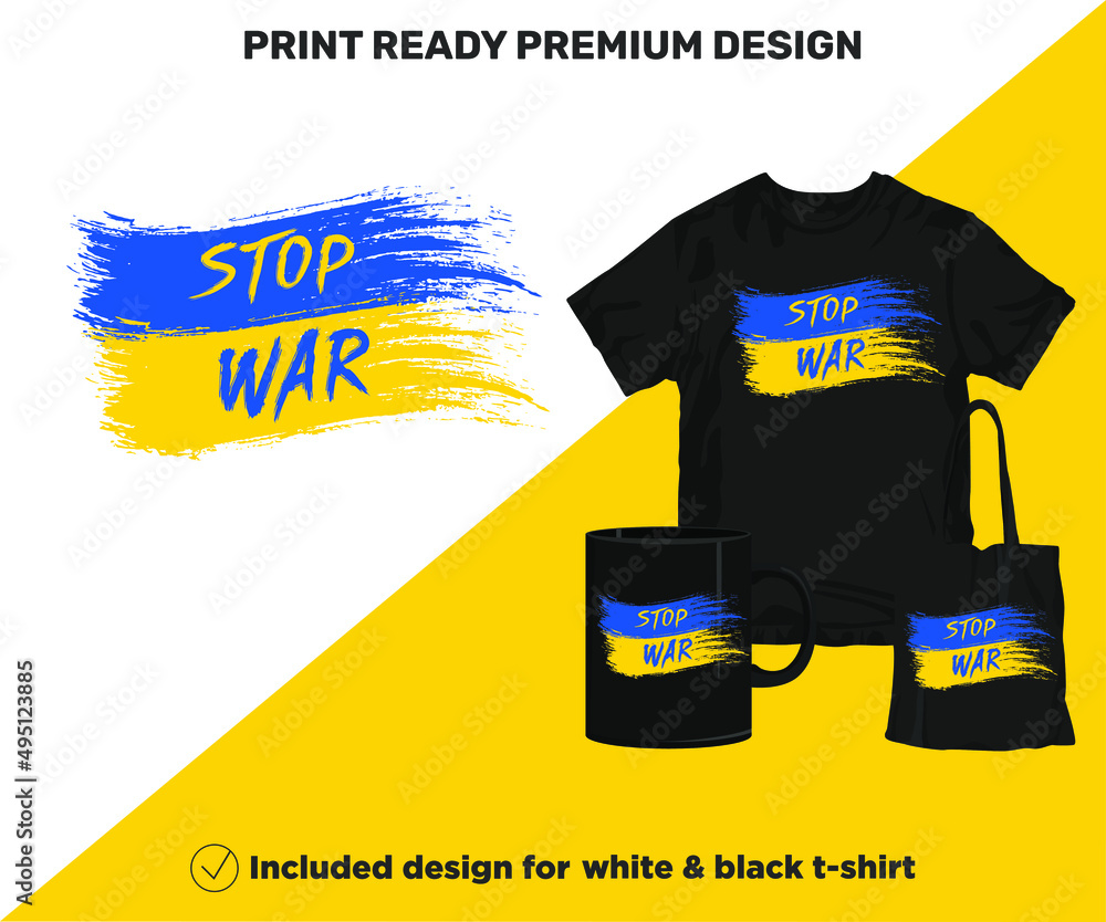 Ukraine Flag Stop War Sign for Ukraine Support. Ukraine Russia Conflict ...