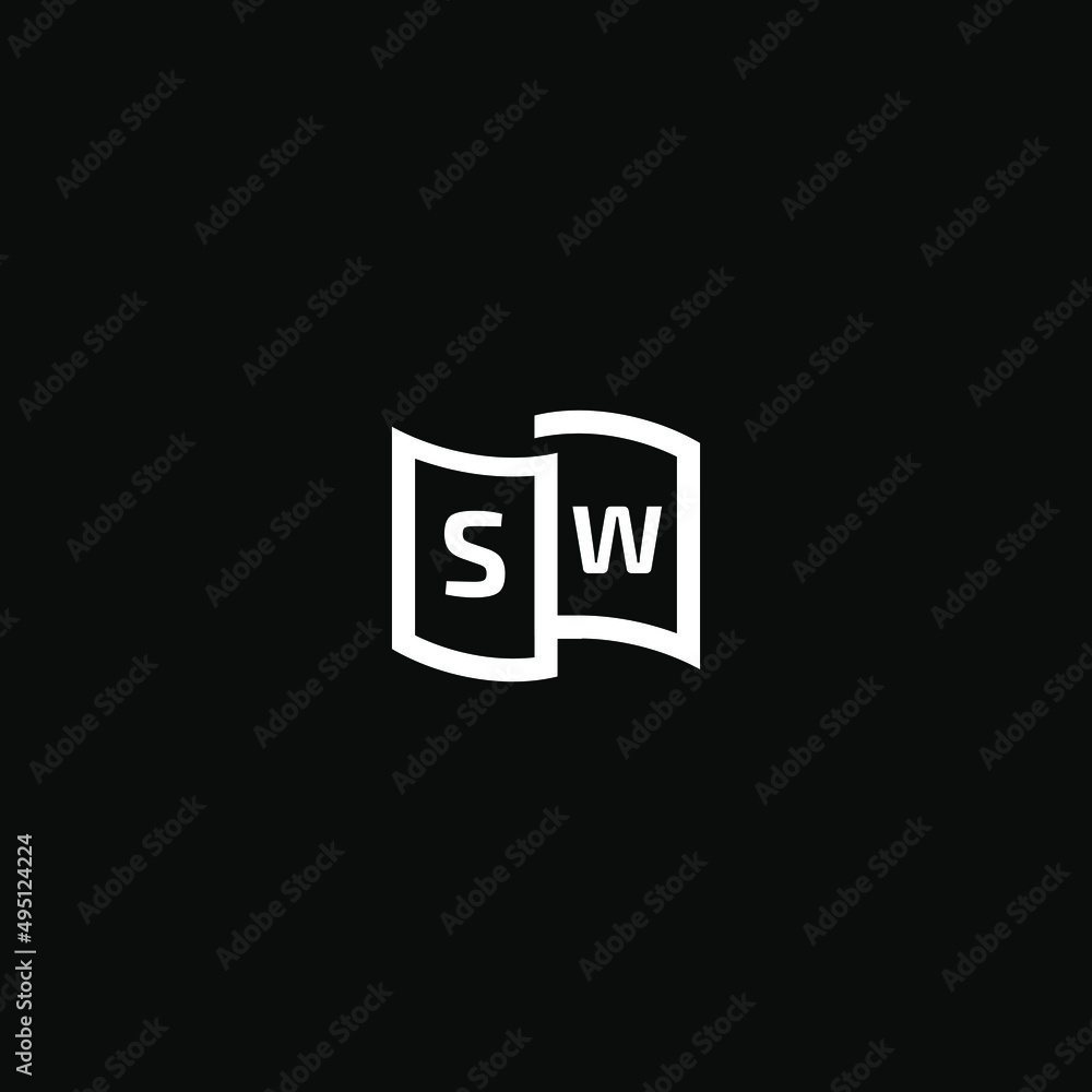 SW letter design for logo and icon.SW monogram logo.vector illustration ...